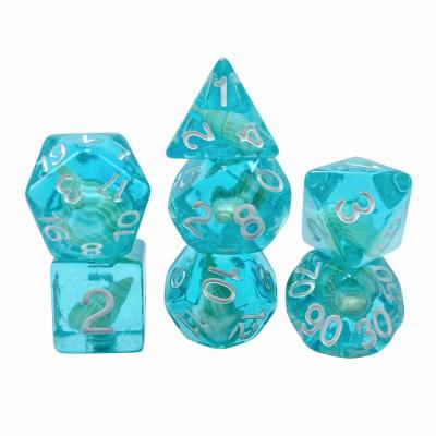 China conch resin board game dice set dnd dice for sale