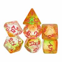 China Color crystal resin desktop game dice set dnd dice for sale