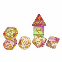 China Color crystal resin desktop game dice set dnd dice for sale