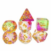 China Color crystal resin desktop game dice set dnd dice for sale