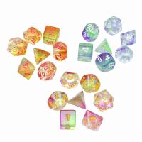 China Color crystal resin desktop game dice set dnd dice for sale