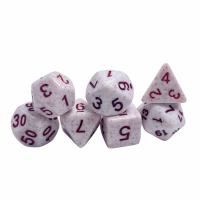 China Red word red spotted ore resin character playing board game dice set dnd dice for sale