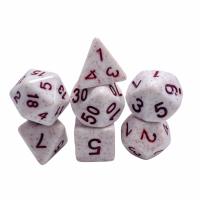 China Red word red spotted ore resin character playing board game dice set dnd dice for sale