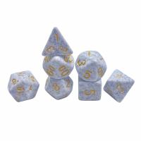 China Golden font gold spots ore ore resin character playing board game dice set dnd dice for sale