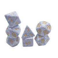 China Golden font gold spots ore ore resin character playing board game dice set dnd dice for sale