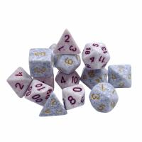 China Golden font gold spots ore ore resin character playing board game dice set dnd dice for sale