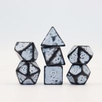China Antique old black back red resin character playing board game dice set dnd dice for sale