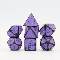 China Antique old black back red resin character playing board game dice set dnd dice for sale