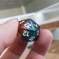 China Shin Golden Powder Rainbow Resin Boarding Dice Set Dragon and Dungeon for sale