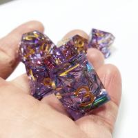 China Purple color strip Resin Boarding Dice Set Dragon and Dungeon for sale