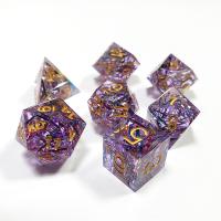 China Purple color strip Resin Boarding Dice Set Dragon and Dungeon for sale
