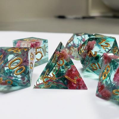 China Dried flowers Resin Boarding Dice Set Dragon and Dungeon for sale