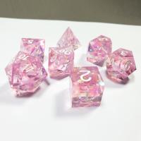 China Pink crystal Resin Boarding Dice Set Dragon and Dungeon for sale