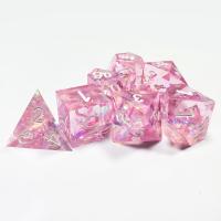 China Pink crystal Resin Boarding Dice Set Dragon and Dungeon for sale