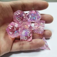 China Pink crystal Resin Boarding Dice Set Dragon and Dungeon for sale