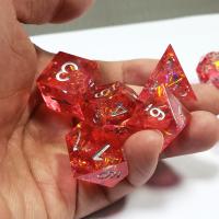 China Phantom red resin & foil gold Resin Boarding Dice Set Dragon and Dungeon for sale
