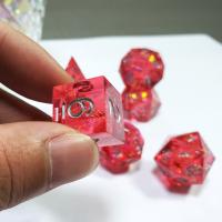 China Phantom red resin & foil gold Resin Boarding Dice Set Dragon and Dungeon for sale