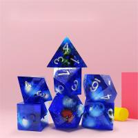 China Blue Crystal Skull Resin Boarding Dice Set Dragon and Dungeon for sale