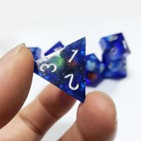 China Blue Crystal Skull Resin Boarding Dice Set Dragon and Dungeon for sale