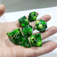 China Green Crystal Skull Resin Boarding Dice Set Dragon and Dungeon for sale