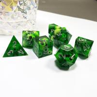China Green Crystal Skull Resin Boarding Dice Set Dragon and Dungeon for sale