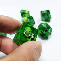 China Green Crystal Skull Resin Boarding Dice Set Dragon and Dungeon for sale