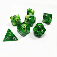 China Green Crystal Skull Resin Boarding Dice Set Dragon and Dungeon for sale