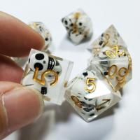 China Transparent color Crystal Skull Resin Boarding Dice Set Dragon and Dungeon for sale