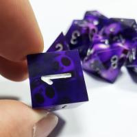 China Purple Crystal Skull Resin Boarding Dice Set Dragon and Dungeon for sale