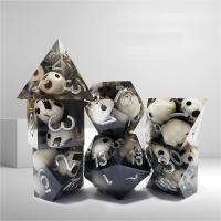 China Black Crystal Skull Resin Boarding Dice Set  dnd dice for sale
