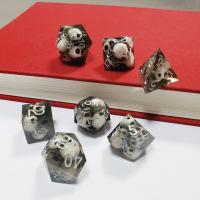 China Black Crystal Skull Resin Boarding Dice Set  dnd dice for sale