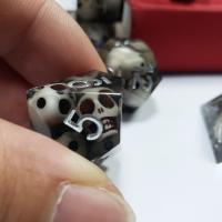 China Black Crystal Skull Resin Boarding Dice Set  dnd dice for sale
