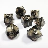 China Black Crystal Skull Resin Boarding Dice Set  dnd dice for sale