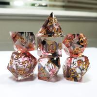 China Red & black Foil mixed smoke crystals Resin Boarding Dice Set  dnd dice for sale