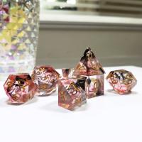 China Red & black Foil mixed smoke crystals Resin Boarding Dice Set  dnd dice for sale