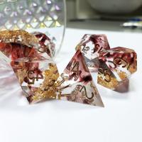 China Red & black Foil mixed smoke crystals Resin Boarding Dice Set  dnd dice for sale