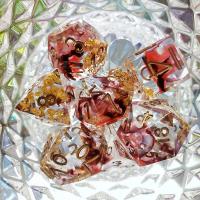 China Red & black Foil mixed smoke crystals Resin Boarding Dice Set  dnd dice for sale