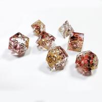 China Red & black Foil mixed smoke crystals Resin Boarding Dice Set  dnd dice for sale