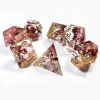 China Red & black Foil mixed smoke crystals Resin Boarding Dice Set  dnd dice for sale