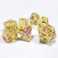 China Yellow Crystal Color Band Resin Boarding Dice Set  dnd dice for sale
