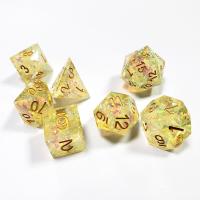 China Yellow Crystal Color Band Resin Boarding Dice Set  dnd dice for sale
