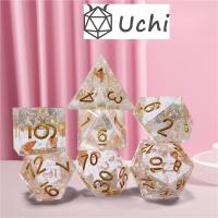China Phantom transparent color crystal Resin Boarding Dice Set  dnd dice for sale