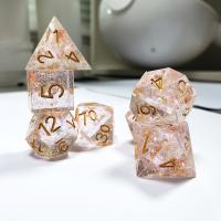 China Phantom transparent color crystal Resin Boarding Dice Set  dnd dice for sale