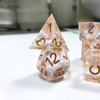 China Phantom transparent color crystal Resin Boarding Dice Set  dnd dice for sale