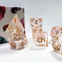 China Phantom transparent color crystal Resin Boarding Dice Set  dnd dice for sale