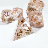 China Phantom transparent color crystal Resin Boarding Dice Set  dnd dice for sale