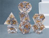 China Transparent crystal color band Resin Boarding Dice Set  dnd dice for sale