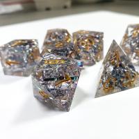 China Transparent crystal color band Resin Boarding Dice Set  dnd dice for sale