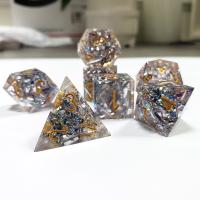 China Transparent crystal color band Resin Boarding Dice Set  dnd dice for sale