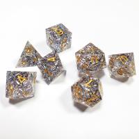 China Transparent crystal color band Resin Boarding Dice Set  dnd dice for sale